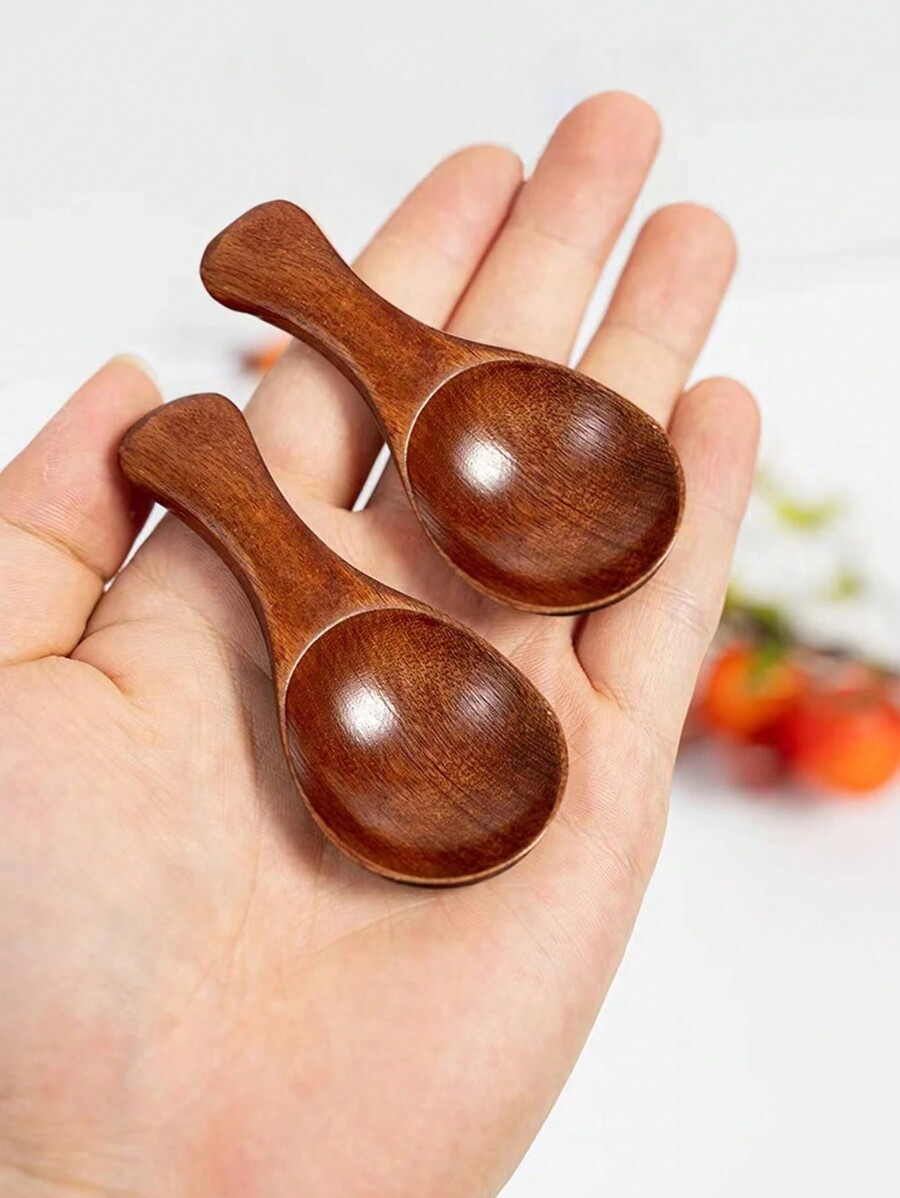 1/2pcs Mini Wooden Spoon With Short Handle, Milk Powder, Spices ...