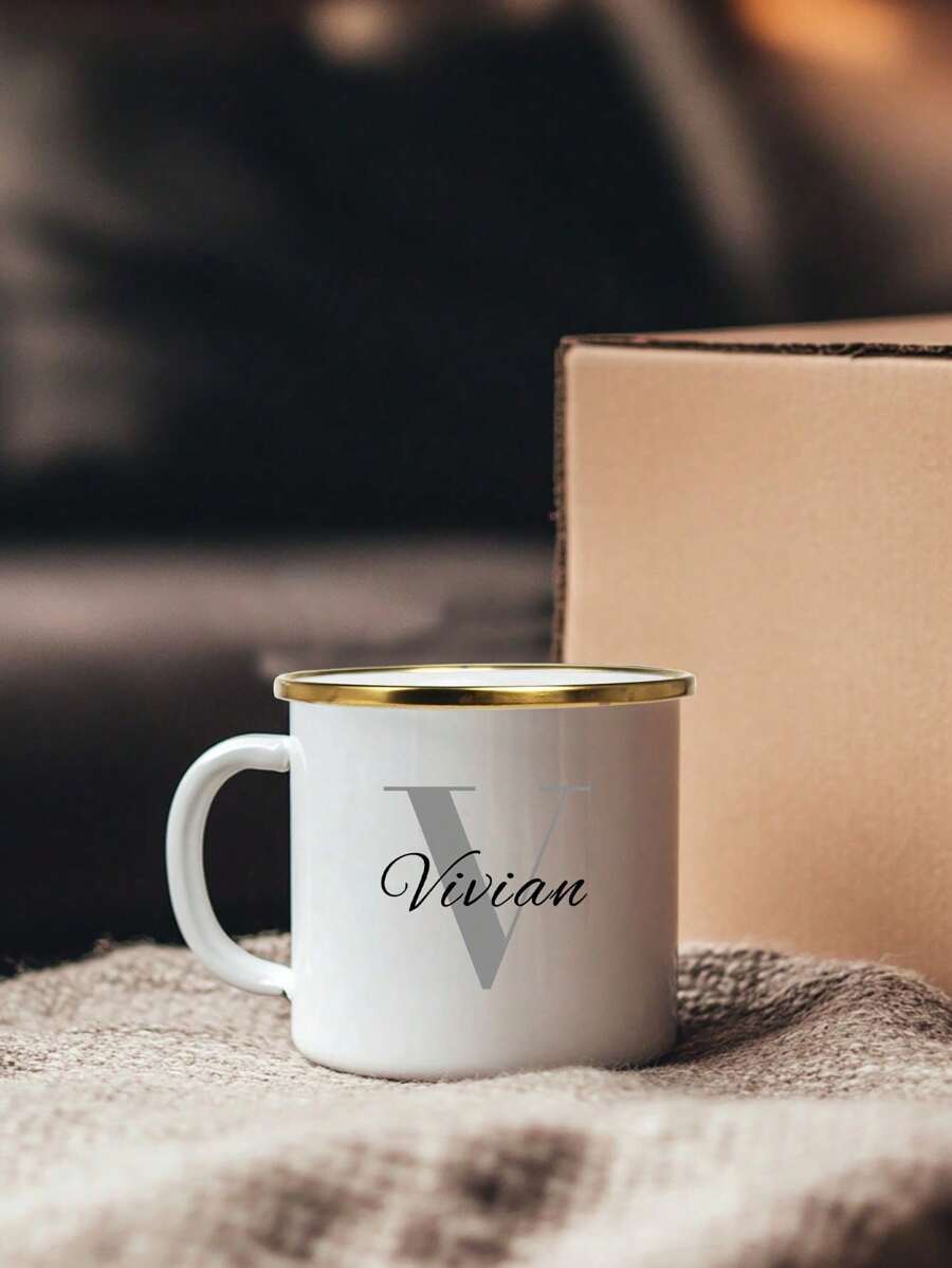 1pc 350ml Personalized Name Custom Enamel Cup, Mug With Customized Name ...