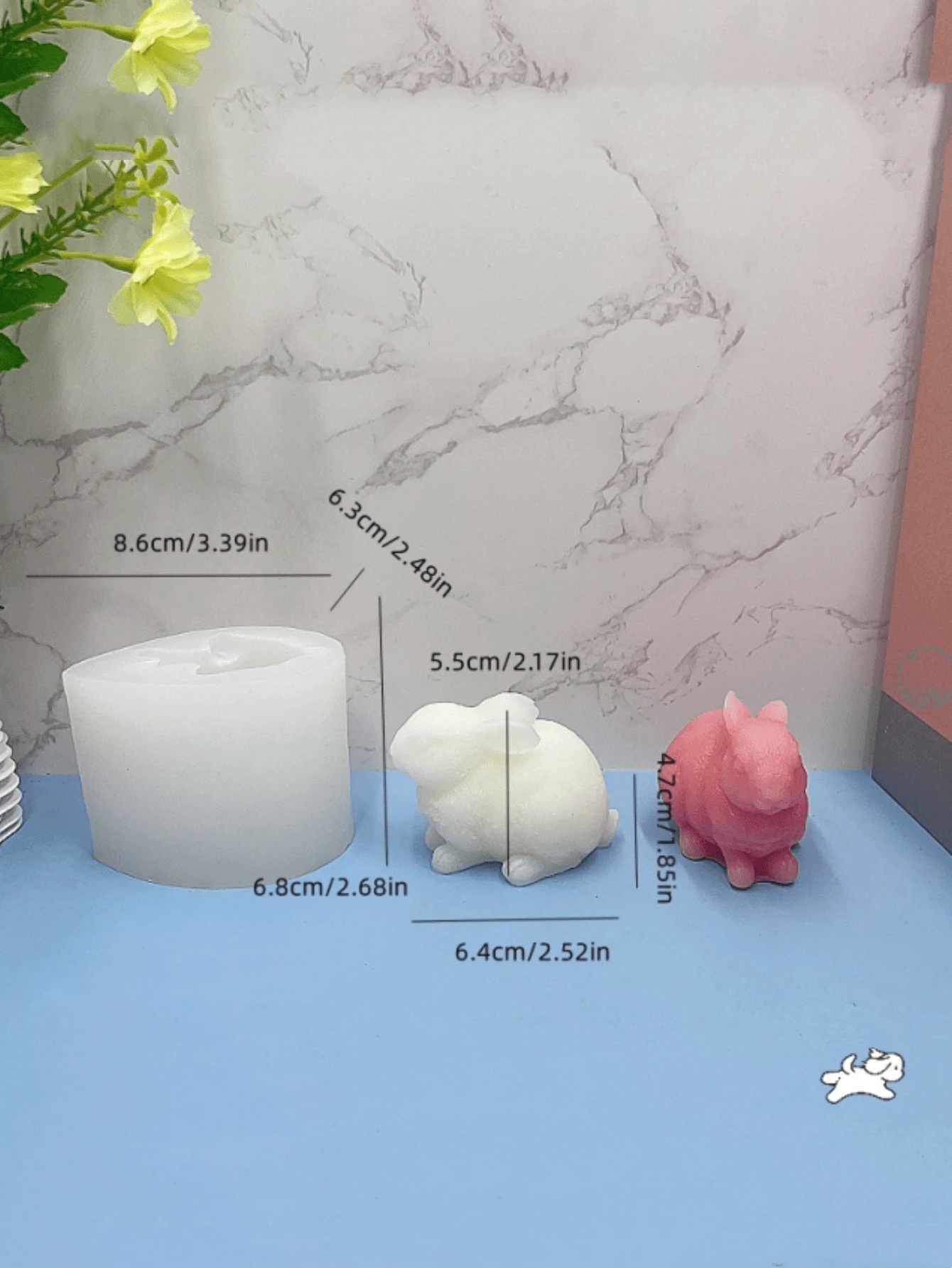 1 Set Rabbit Shape Silicone Candle Mould, Decoration, DIY Car Fragrance ...