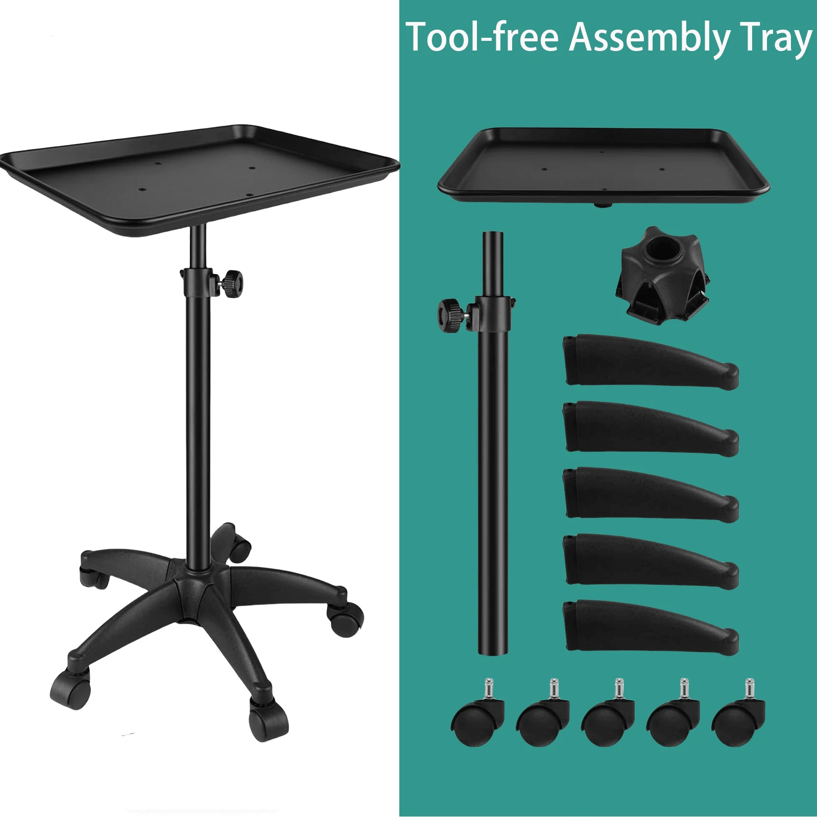 Salon Tray On Wheels Premium Aluminum Tattoo Tray Rolling Trolley ...