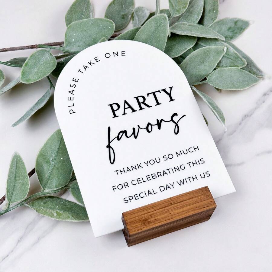 Party Favors Arch Table Sign, Party Favors Sign, Modern Script Acrylic ...