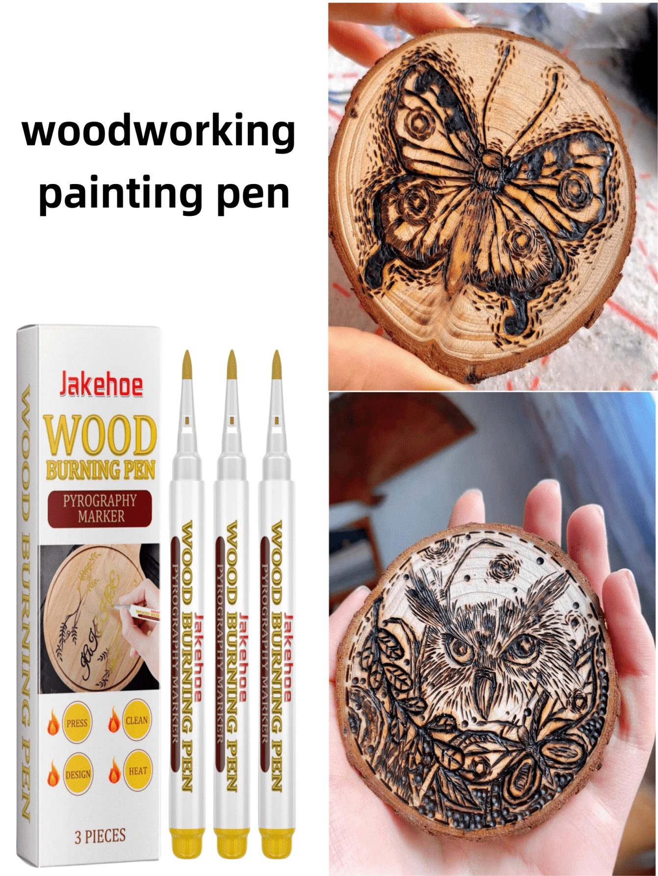 1 Box, 3pcs Woodworking Painting Pens, Wood Burning Pens, Precision ...