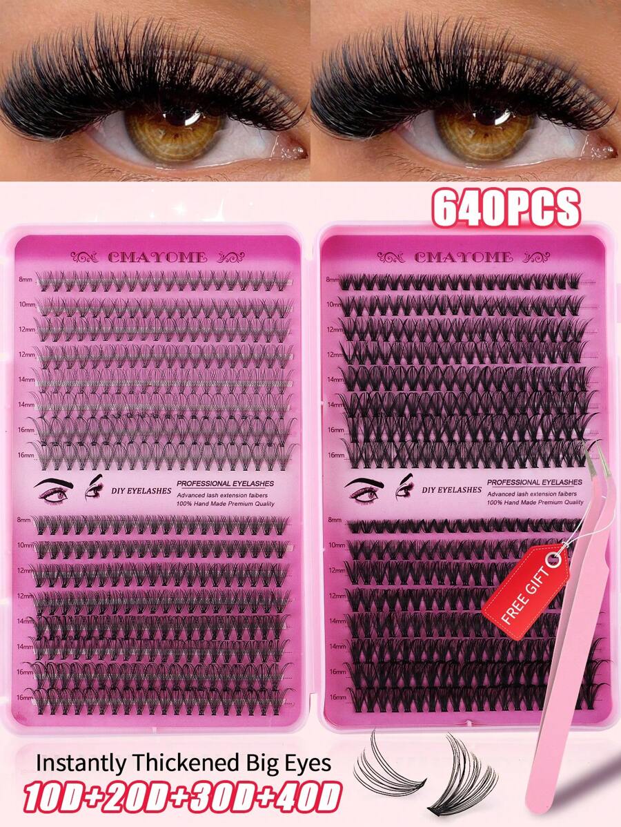 ที่กรีดขนตา 640ชิ้น ปริมาตรD ซุปเปอร์นุ่ม ธรรมชาติ บาง หนา ฟูฟ่อง 10D+20D+30D+40D/50D+60D+80D ...