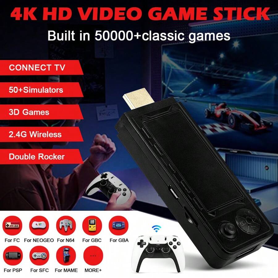 X9 PRO Retro Game Stick, Built-In 37800+ Games(64G), 4K HDMI HD Plug And Play Video Game Console ...