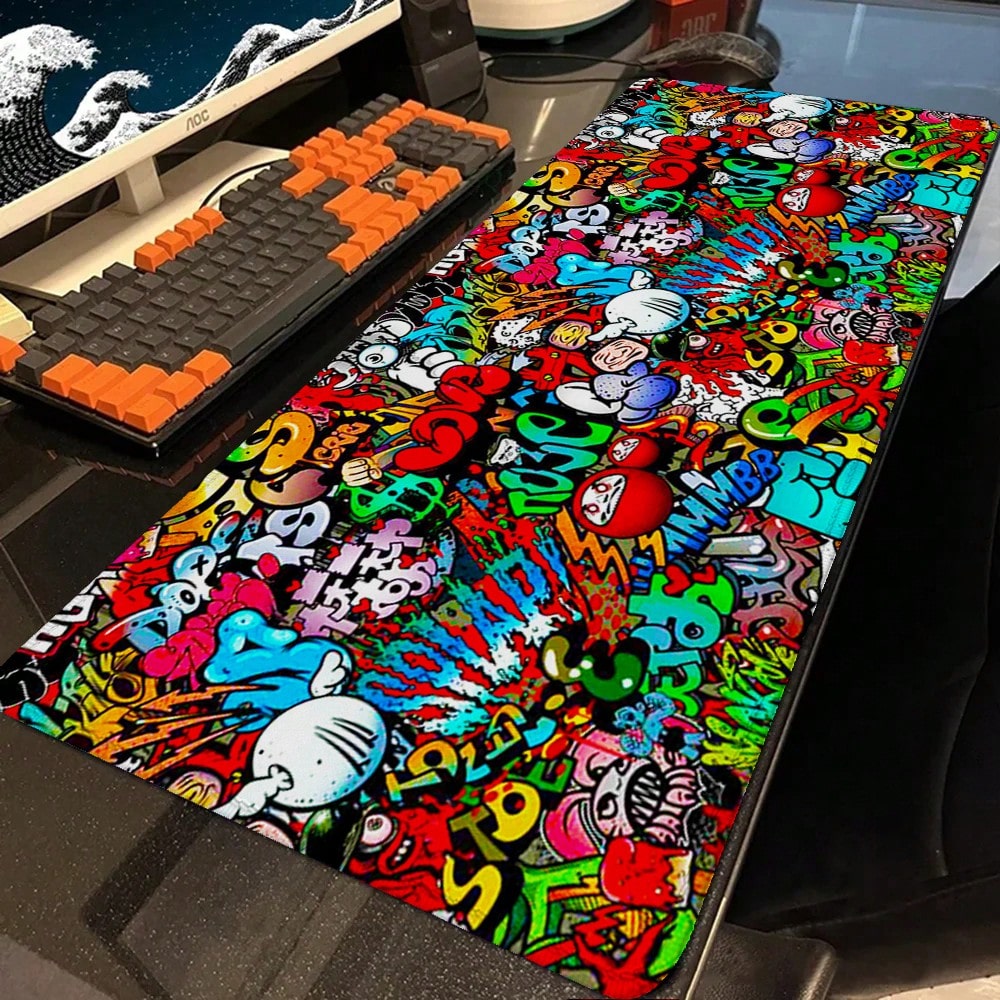 1PC Graffiti Mouse Pad Xxl Extended Desk Mat Large Gaming Rubber Anti ...