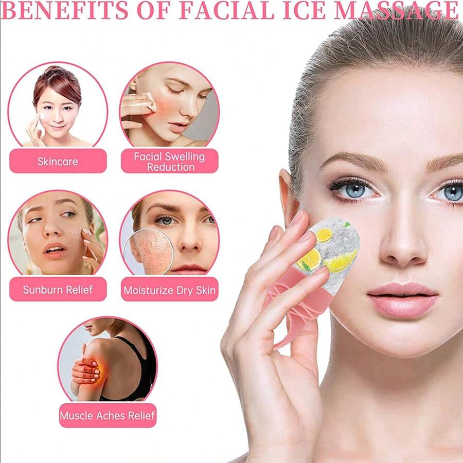 1pc Facial Ice Roller, Ice Cube Facial Tools, Ice Cube Face Gua Sha For ...
