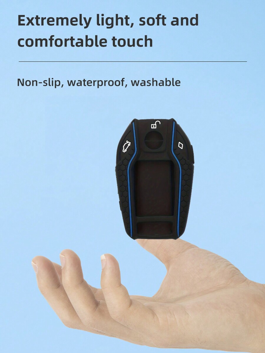 1pc Black Silicone Key Fob Cover Protector Case Suitable For BMW Cars ...