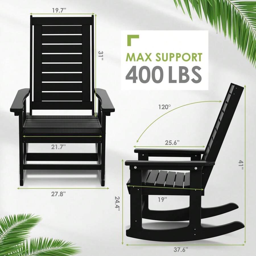 Outdoor Rocking Chairs | Set Of 2 | Porch Rocker | HDPE Plastic ...