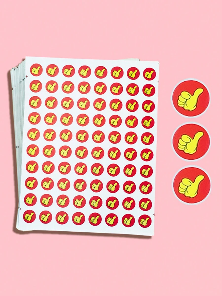 5 Sheets Thumbs Up Stickers, Children Reward Stickers For Teachers ...