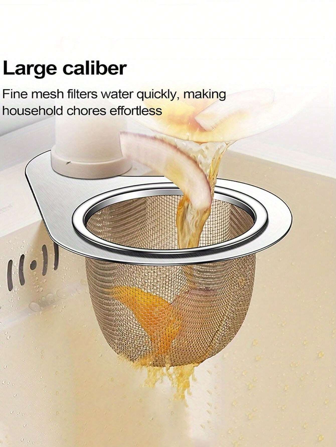 Stainless Steel Swan Sink Strainer Basket, Kitchen Sink Drain Basket ...
