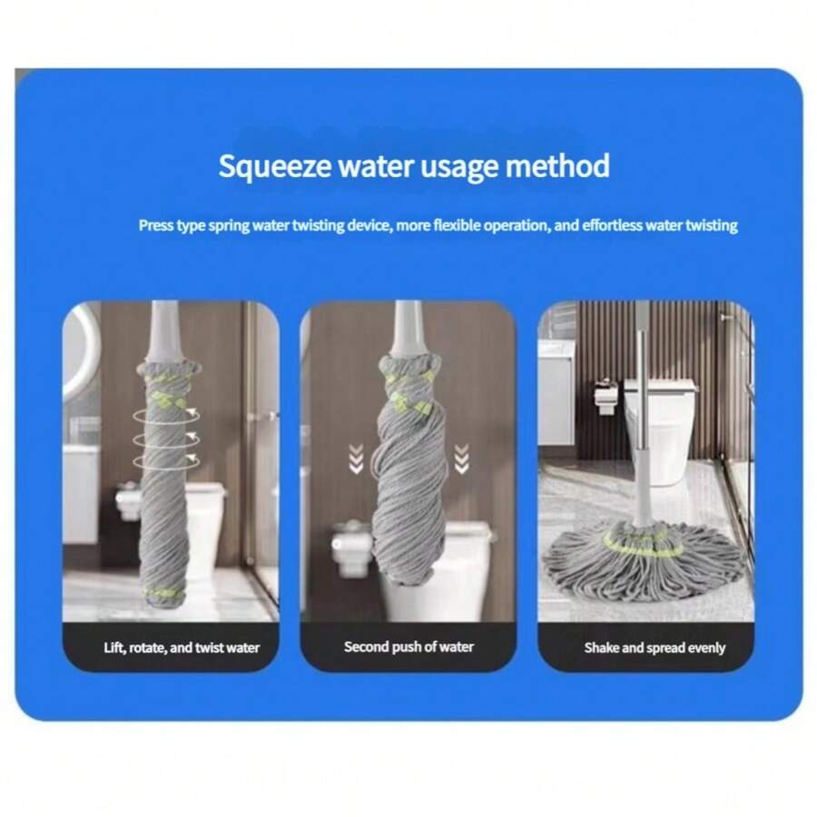 Hand-Free Self-Wringing Rotating Squeeze Mop - Household Lazy One-Swipe ...