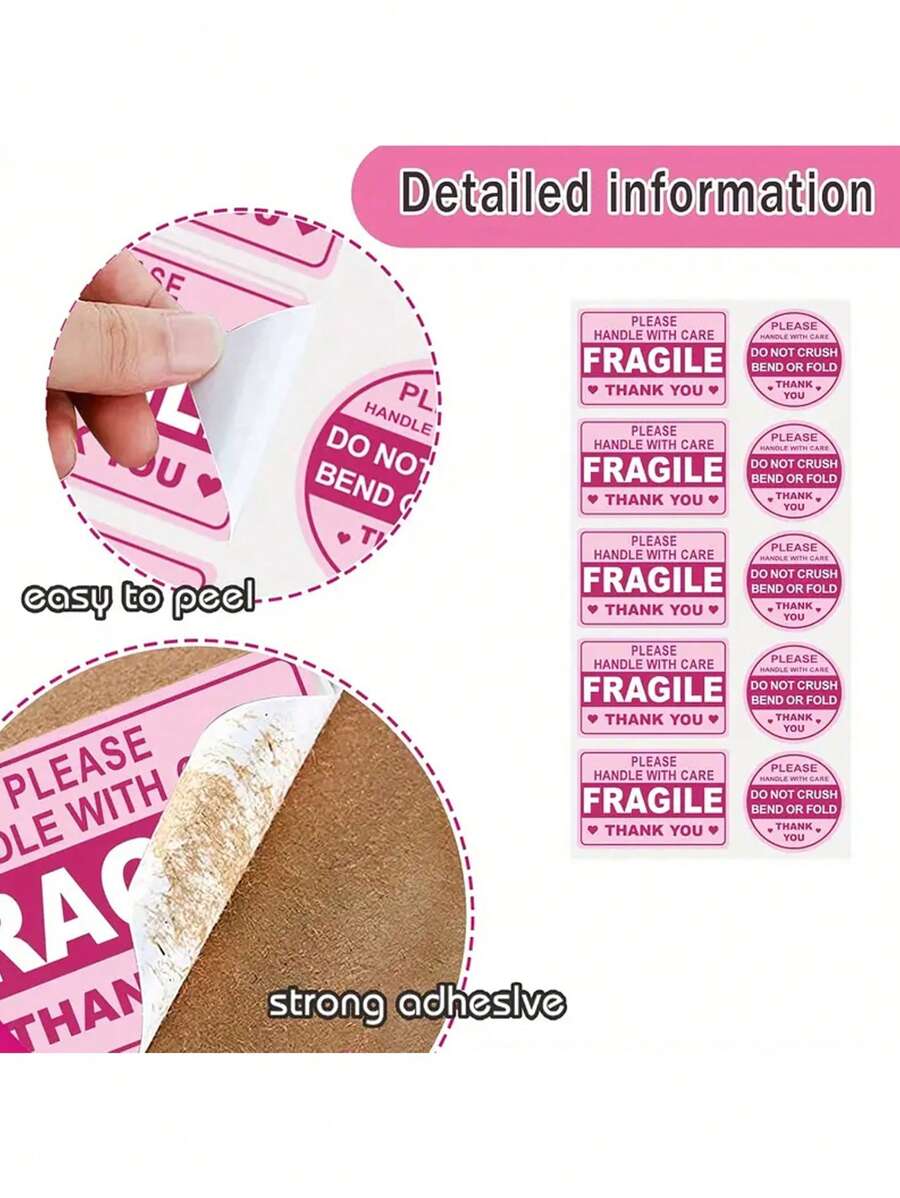 300pcs Fragile Stickers - Handle With Care, Do Not Crush, Fold Or Drop ...