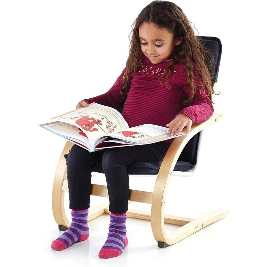 Guidecraft Kiddie Rocker Blue Cushioned Chair Set With Small Table For ...