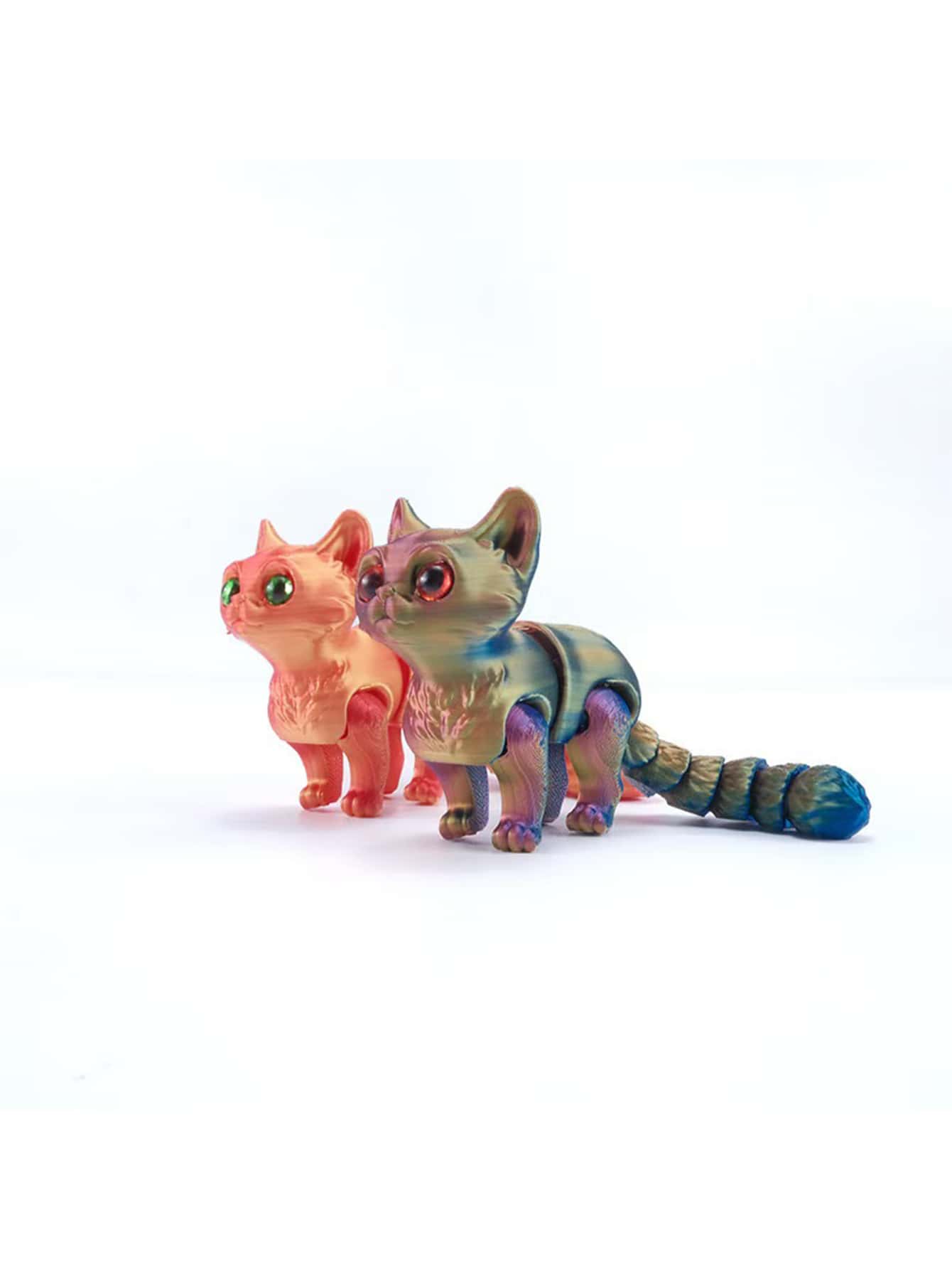 3D Printed Articulated Plush Cat Figurine,Fully Posable Creative Toy ...