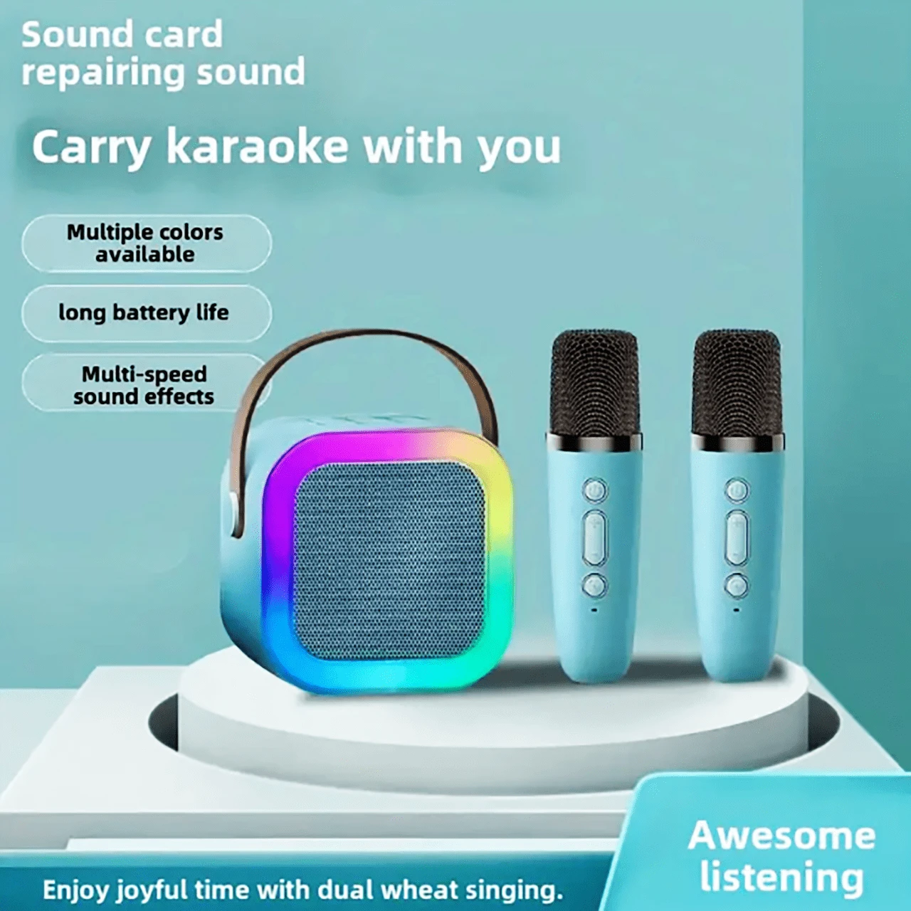 Portable Mini Karaoke Speaker With Built-In Microphone, Suitable For ...