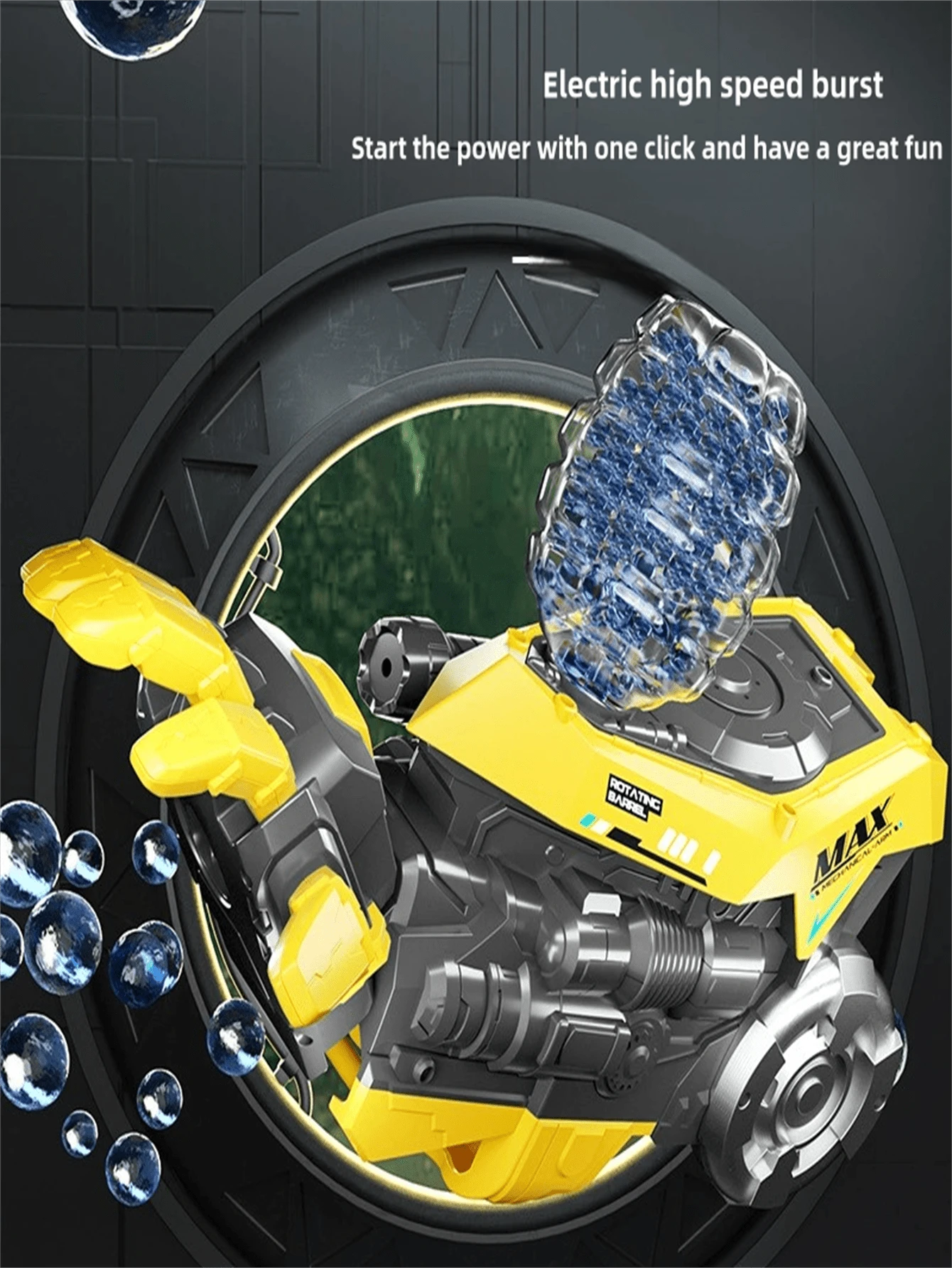 Kids Electric Mechanical Arm Pulse Water Bullet Cannon Steel Blaster ...