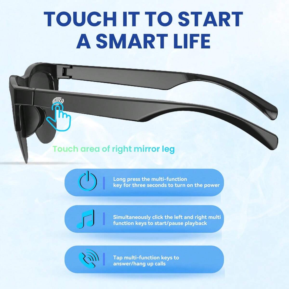 SIMSONLAB Nuevas gafas inteligentes SIMSONLAB Música HIFI Auriculares ...