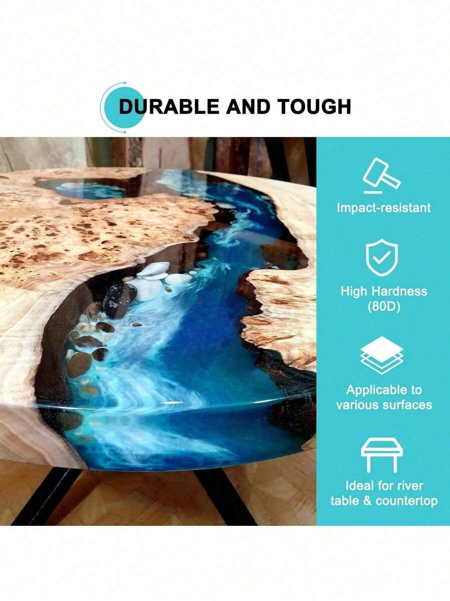 High Gloss 2 Gallon Epoxy Resin Crystal Clear Self-Leveling Casing Resin And Hardener Kit For ...