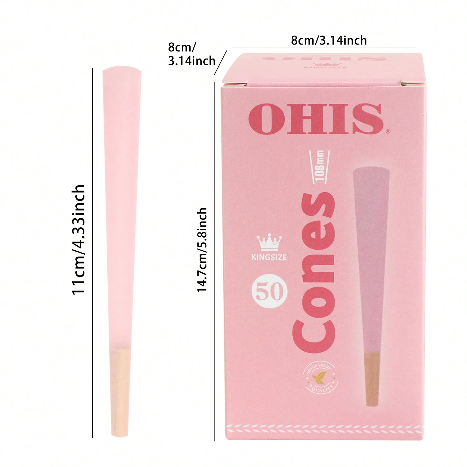 OHIS Una scatola di 50 coni colorati pre-arrotolati, carta da sigaretta ...