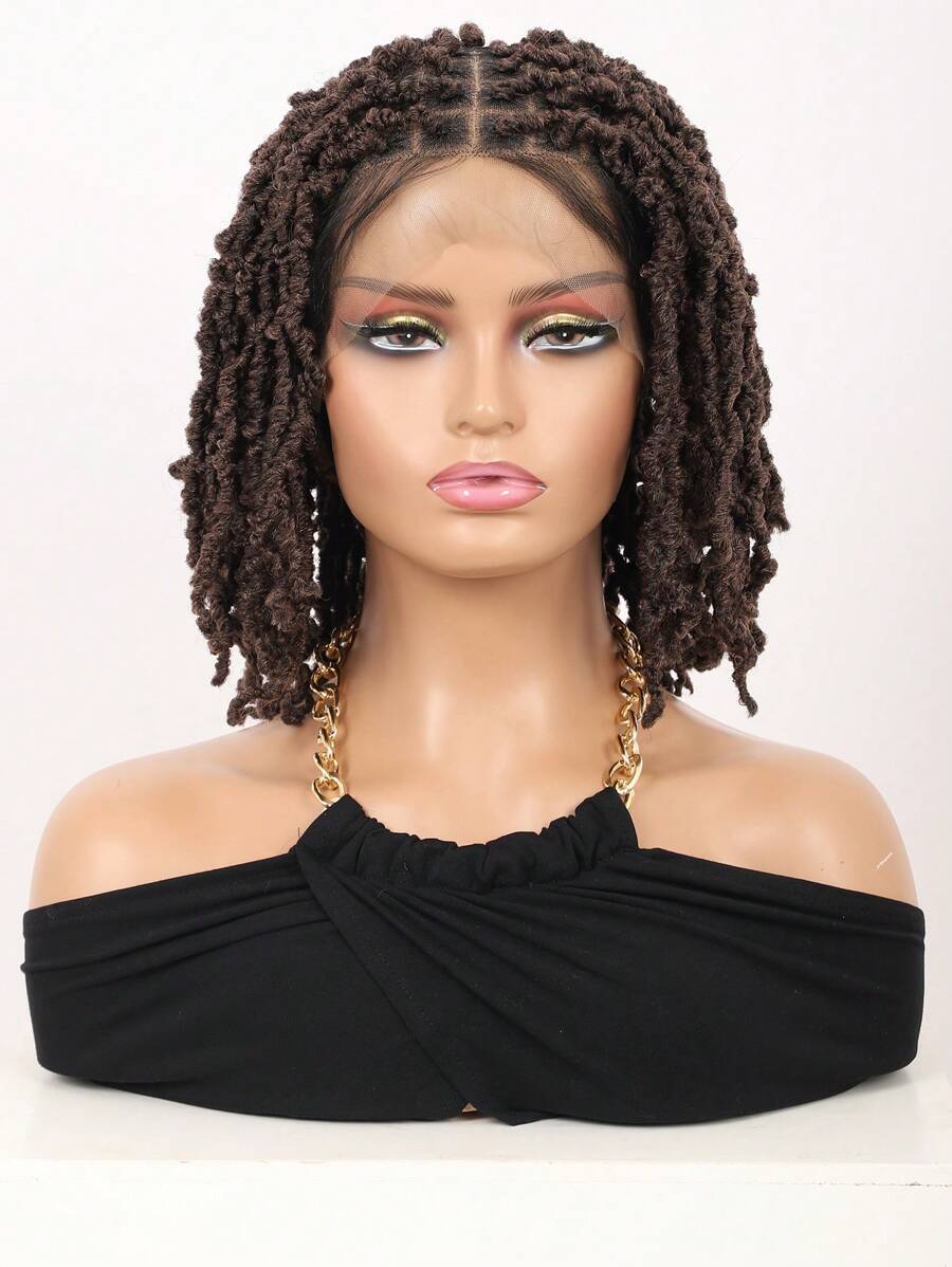 Locs Braided Wigs Lace Front Braid Wig 15 Inches Bob Braids Wig For ...