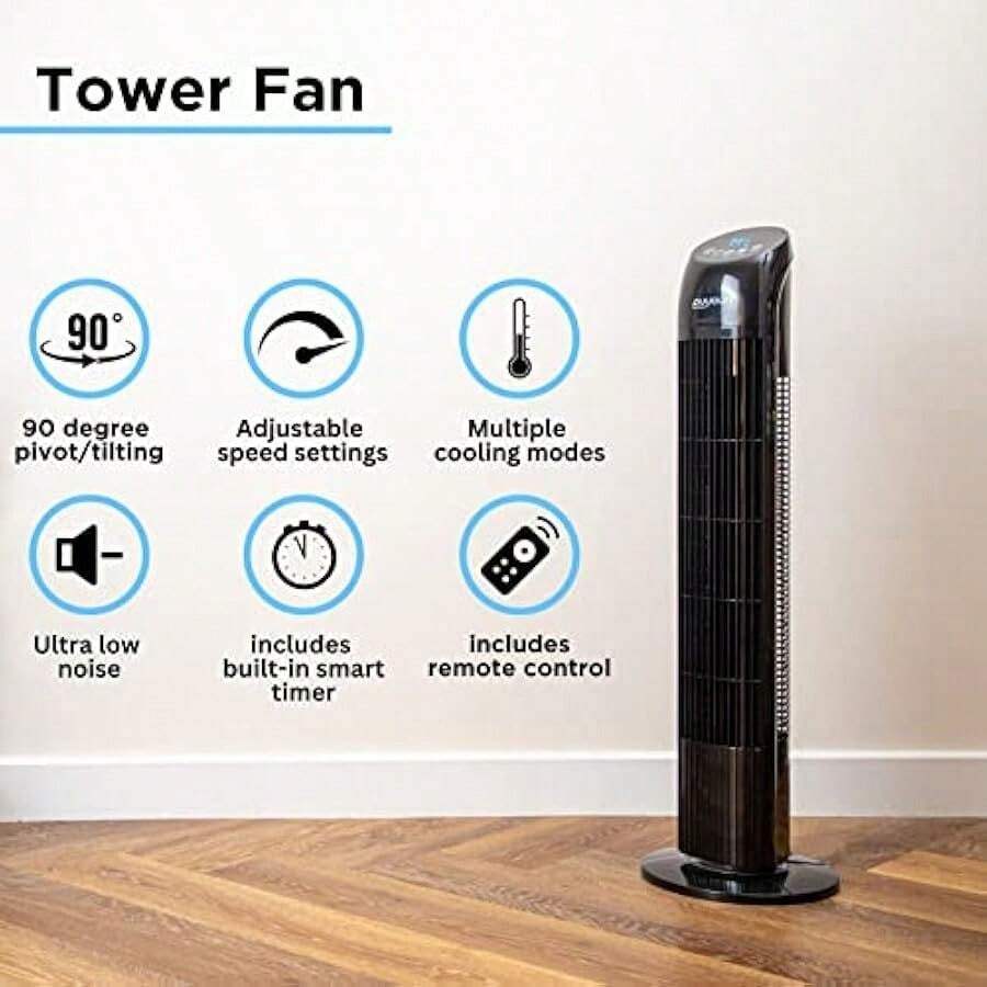 Electric Quiet Tower Fan Energy Efficient Fan Oscillating Standing Fan ...