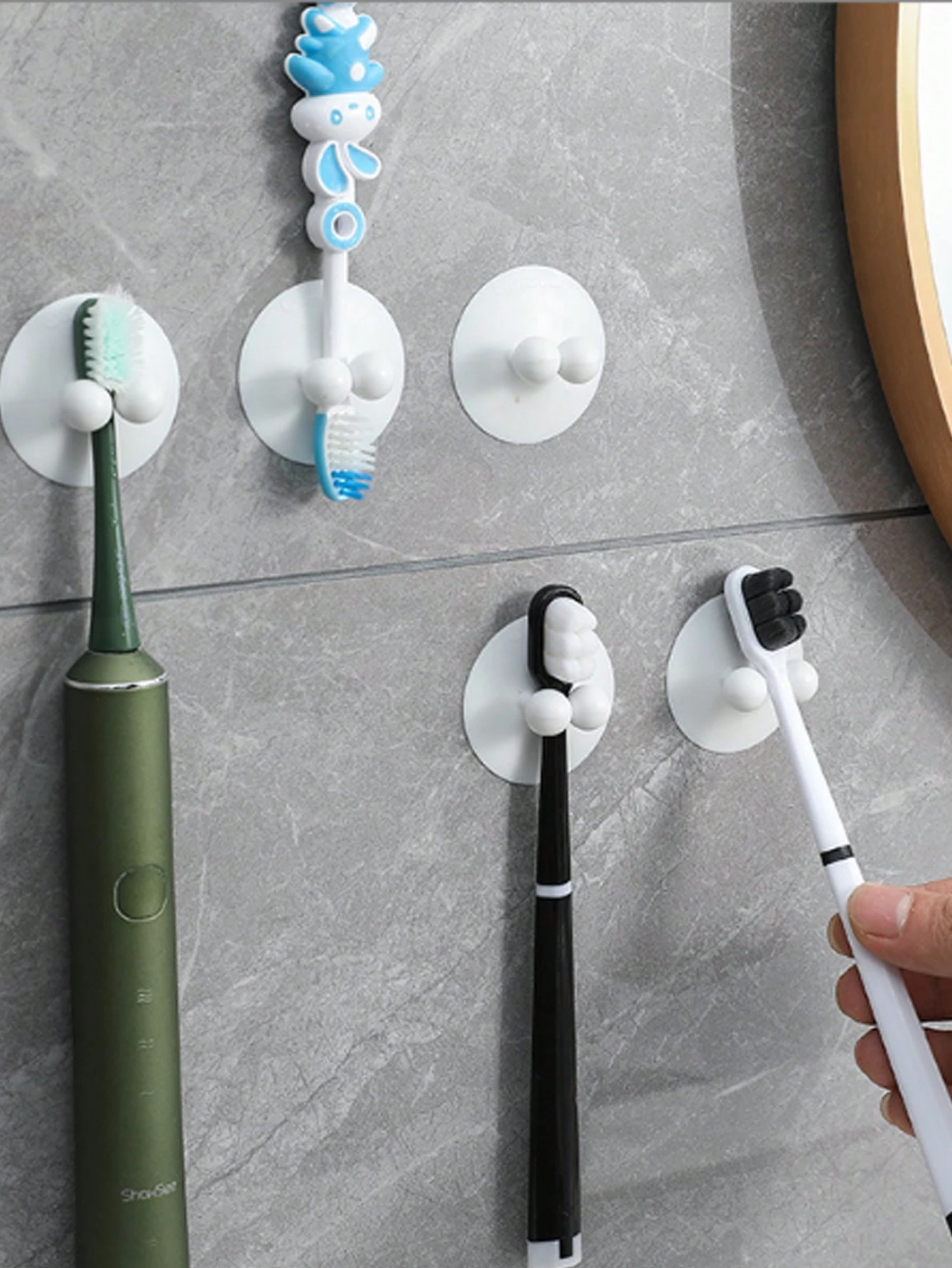 Wall Mounted Suction Cup Electric Toothbrush Holder, No Punching, Cute ...