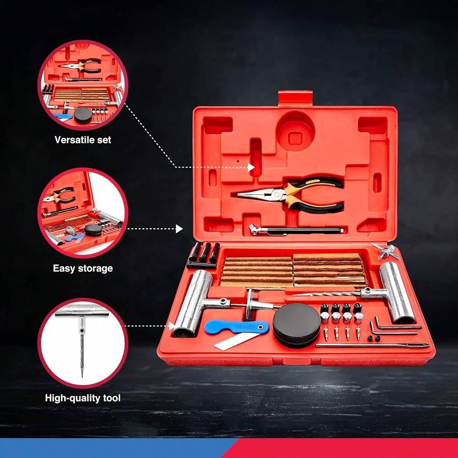 Tire Repair Kit, Tire Blowout Repair Kit, Suitable For Cars And ...