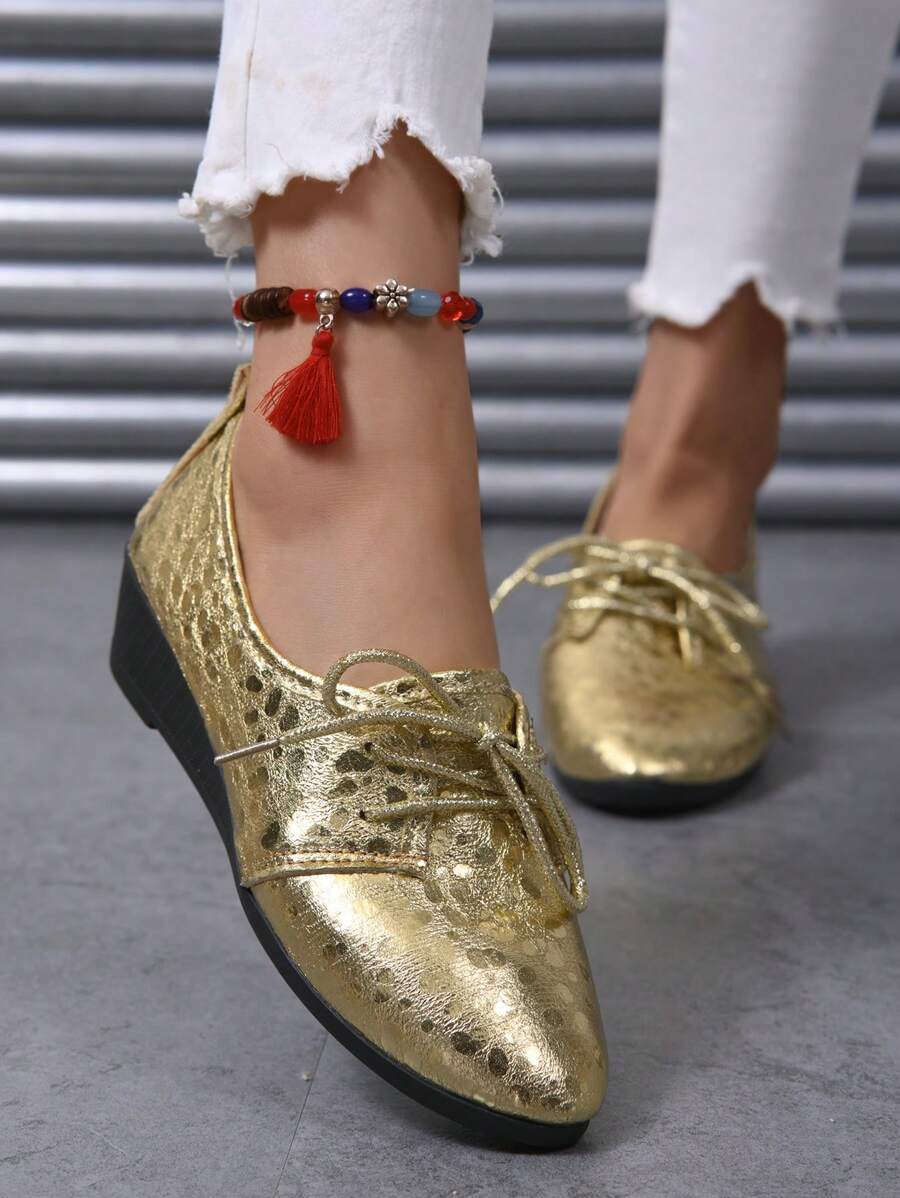 Chaussures à talon compensé à lacets élégantes et confortables pour ...