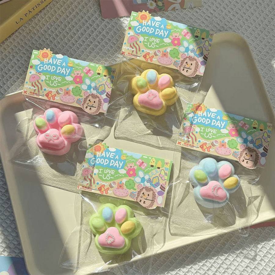 Super Soft Mushy Dopamine Cat Paw Squeeze Toy, Stress Relief Sensory ...