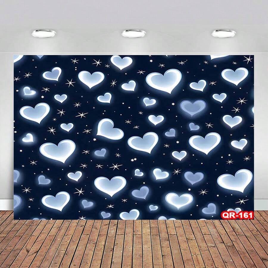 Early 2000s Pink Red Heart Backdrop Glitter Heart Romantic Valentine ...