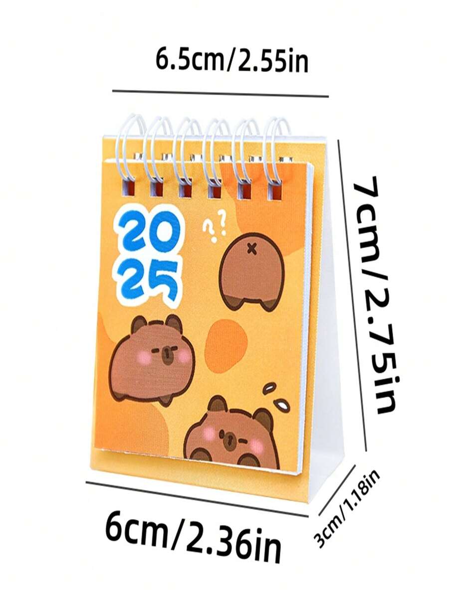 1pc 2025 Capybara Desktop Calendar, Student INS Planner Desk Decor ...