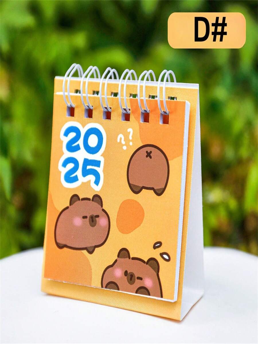 1pc 2025 Calendar With Cute Capybara Design, Student Desk Planner, Ins ...