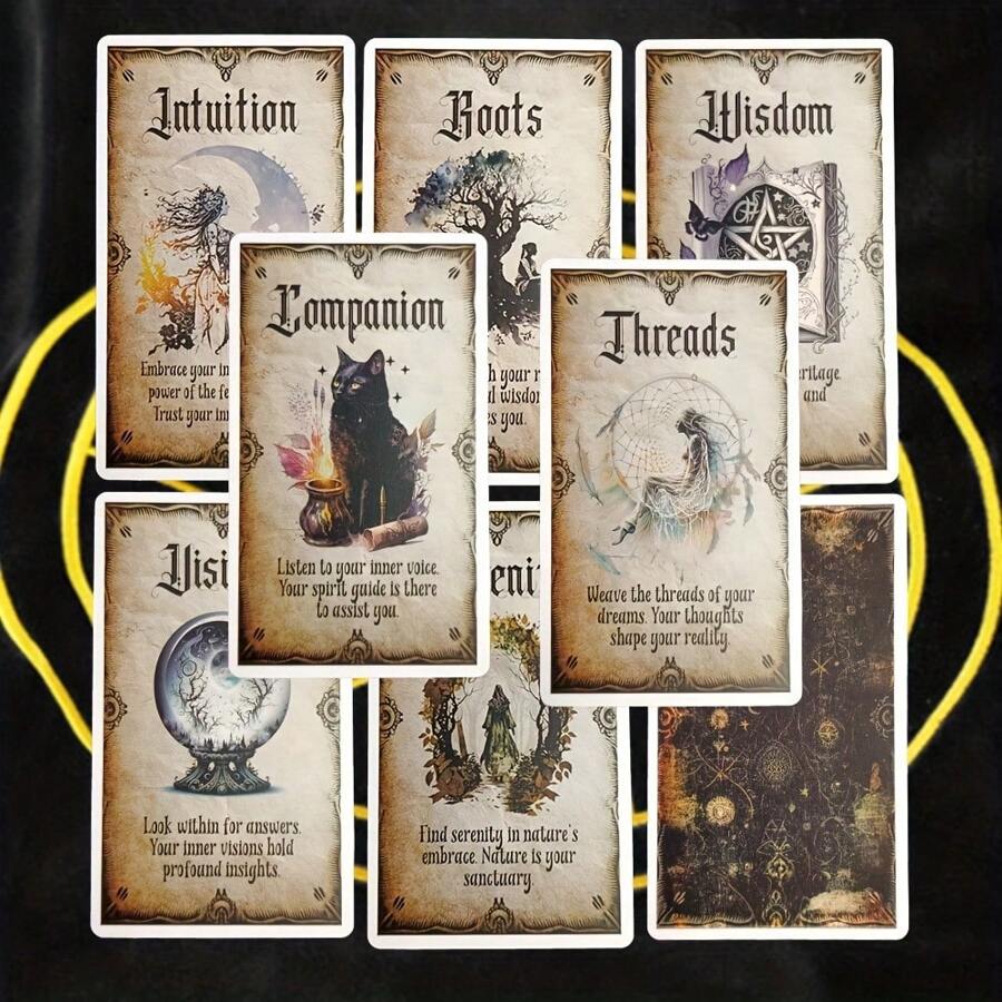 Mystical Wisdom Witch Divination Cards - Card Game | 20 Oracle Cards ...