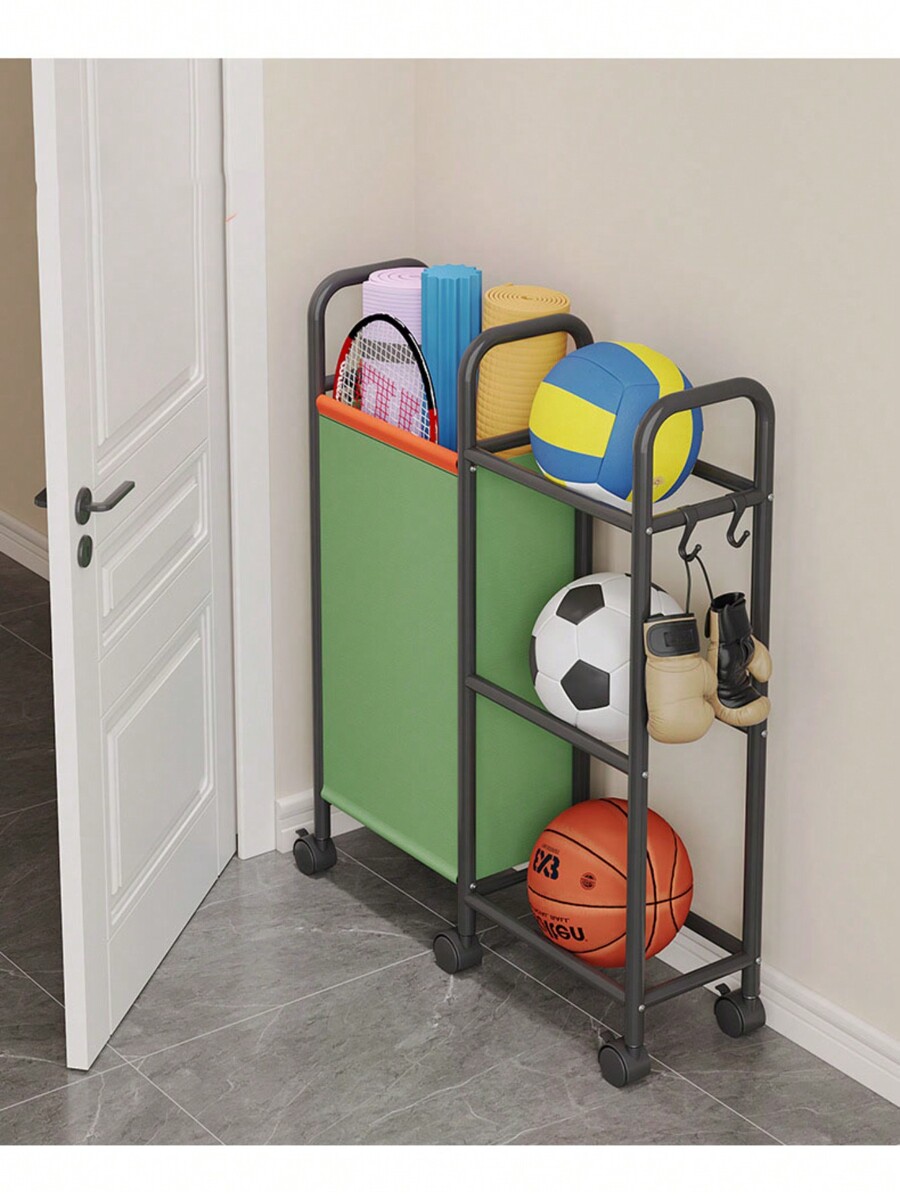 Home Living Room Storage Basket, Home Utility Cart Badminton Yoga Mat ...