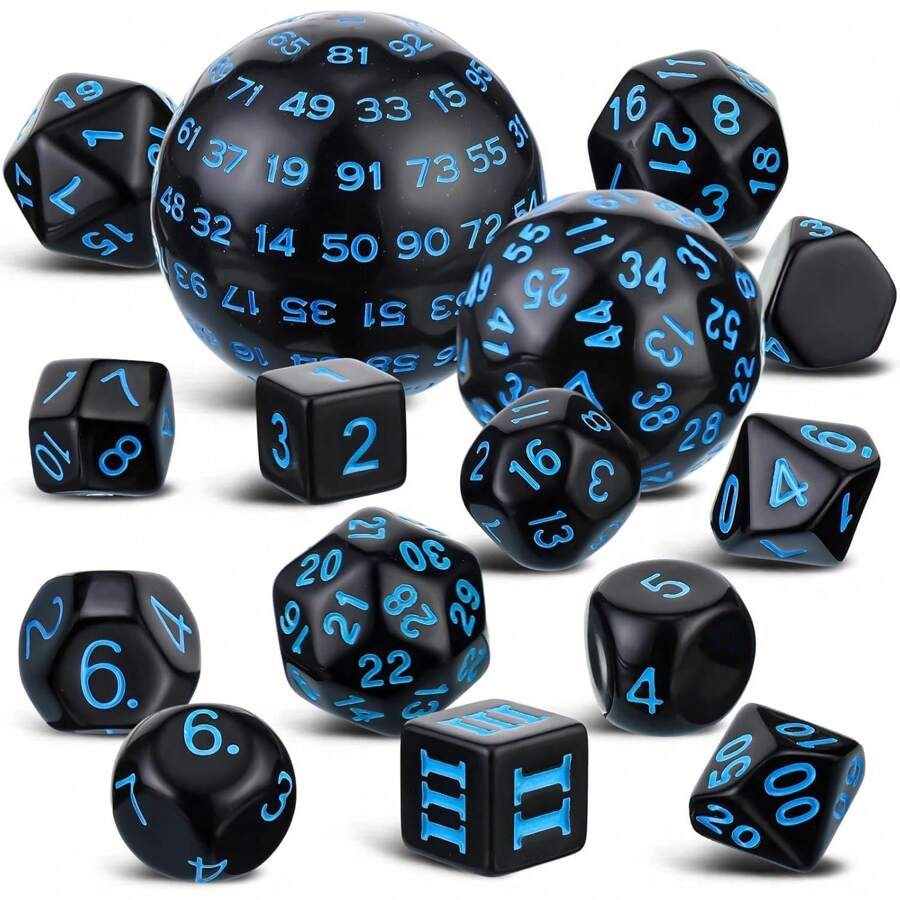 Set di dadi premium da D&D - 15 dadi acrilici multisfaccettati, con ...