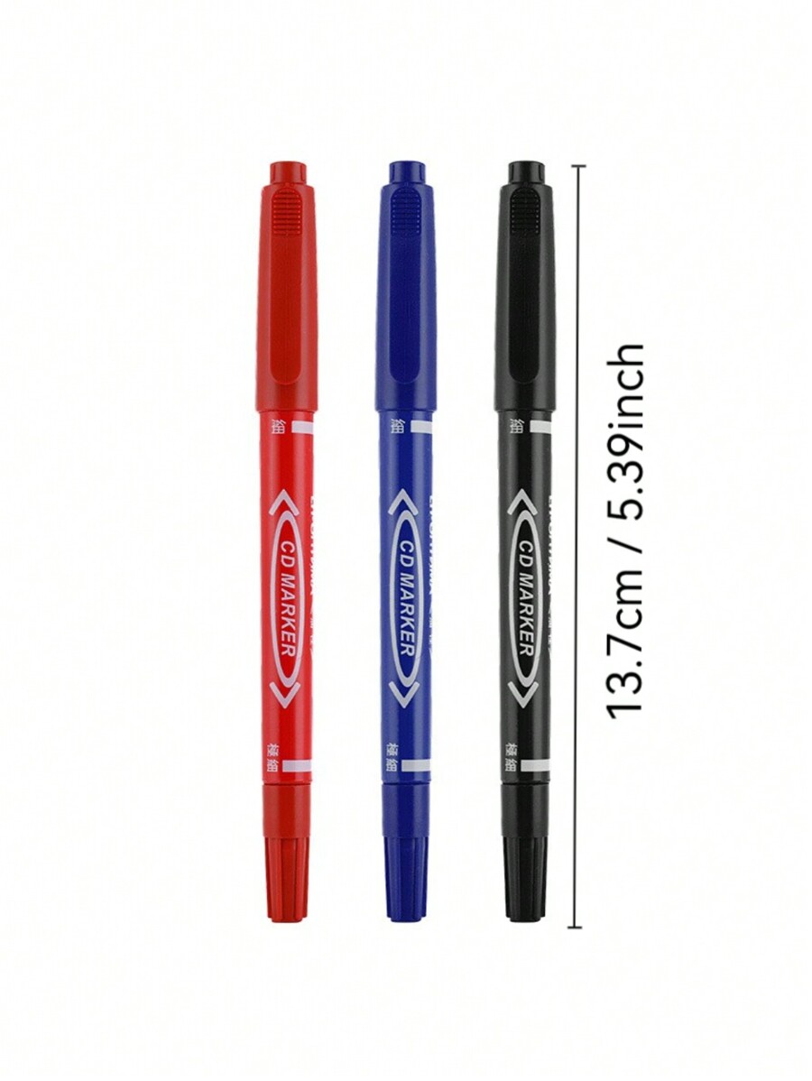 3/5pcs Oil-Based Marker Pen, Non-Erasable Double-Headed Line Pen ...