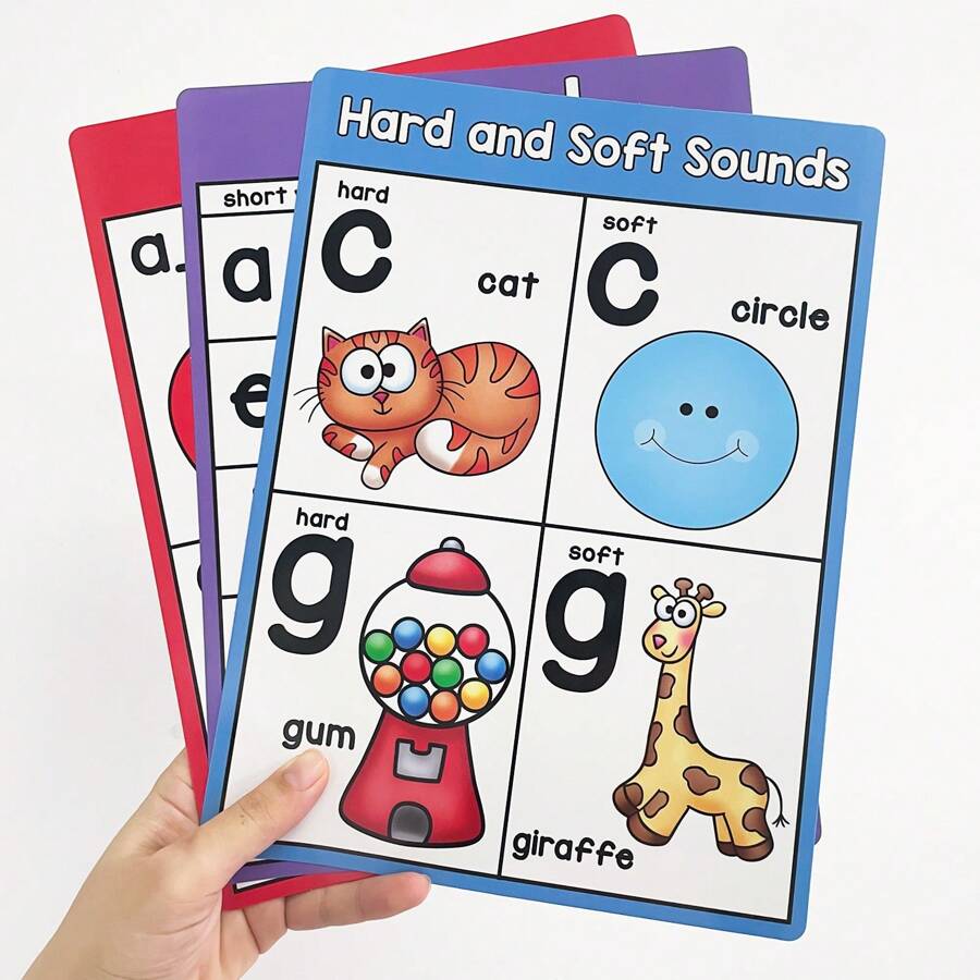 10 English Phonics Poster Language Arts Charts For Kids Toddler ...