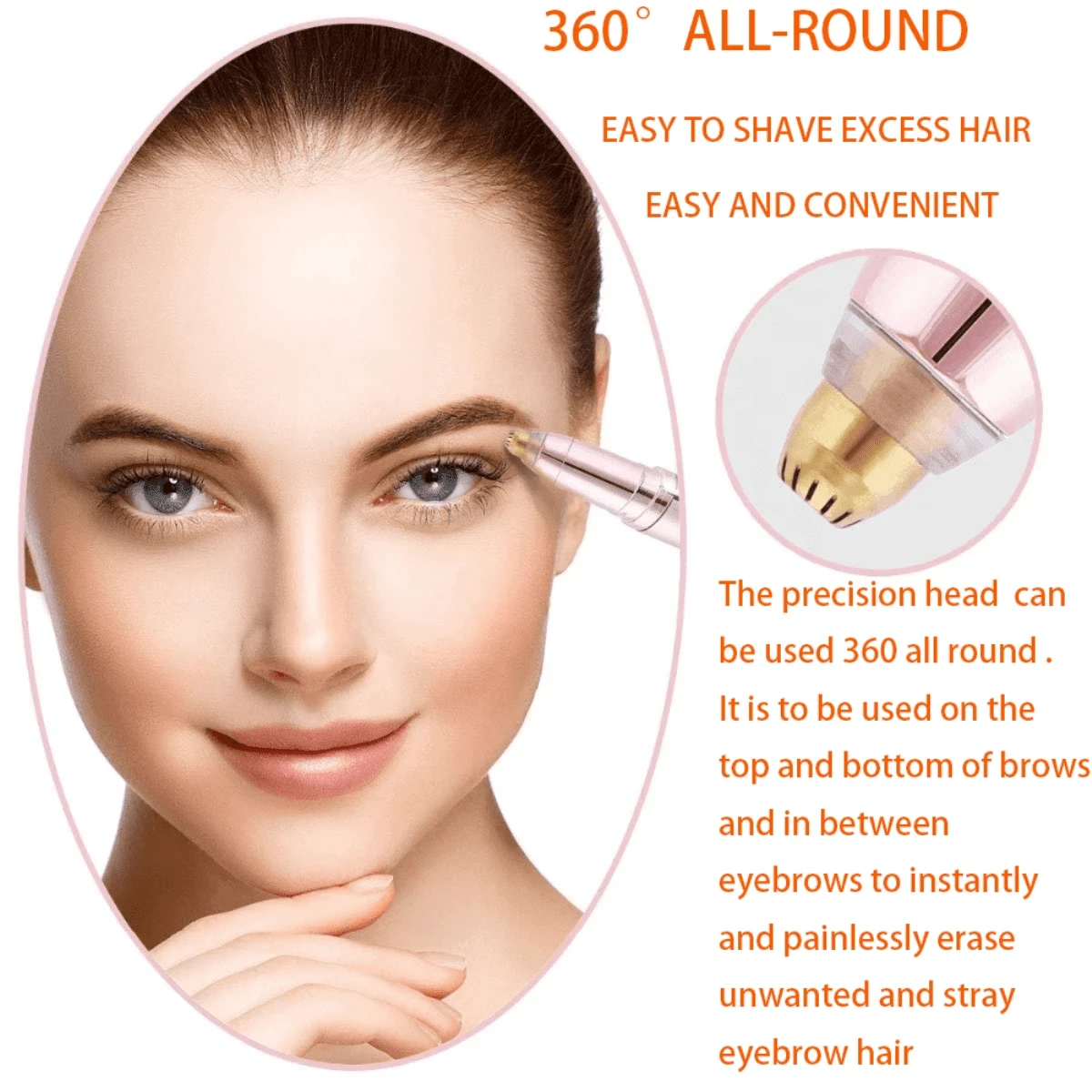 1pc ABS Portable Electric Eyebrow Trimmer Electric Portable Eyebrow ...