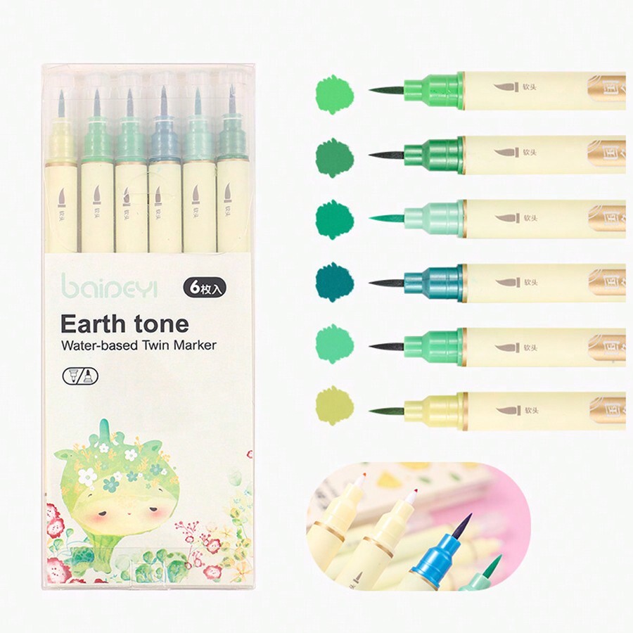 30 Colors Dual Tip Marker Pens, Fineliner And Watercolor Br | SHEIN USA