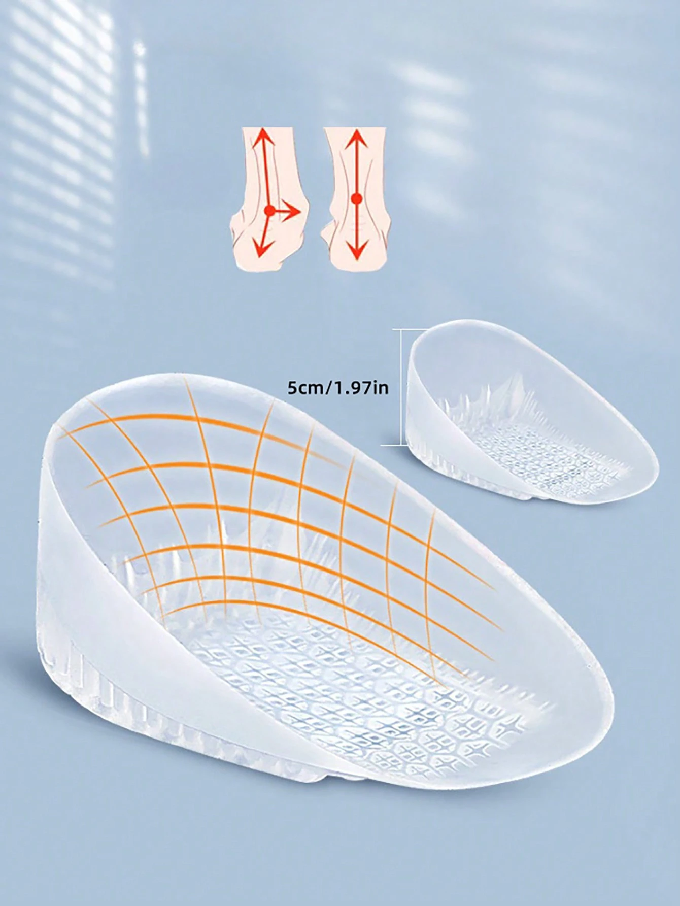 1 Pair U-Shape Heel Cushion Soft Heel Shock Absorption Invisible Height ...