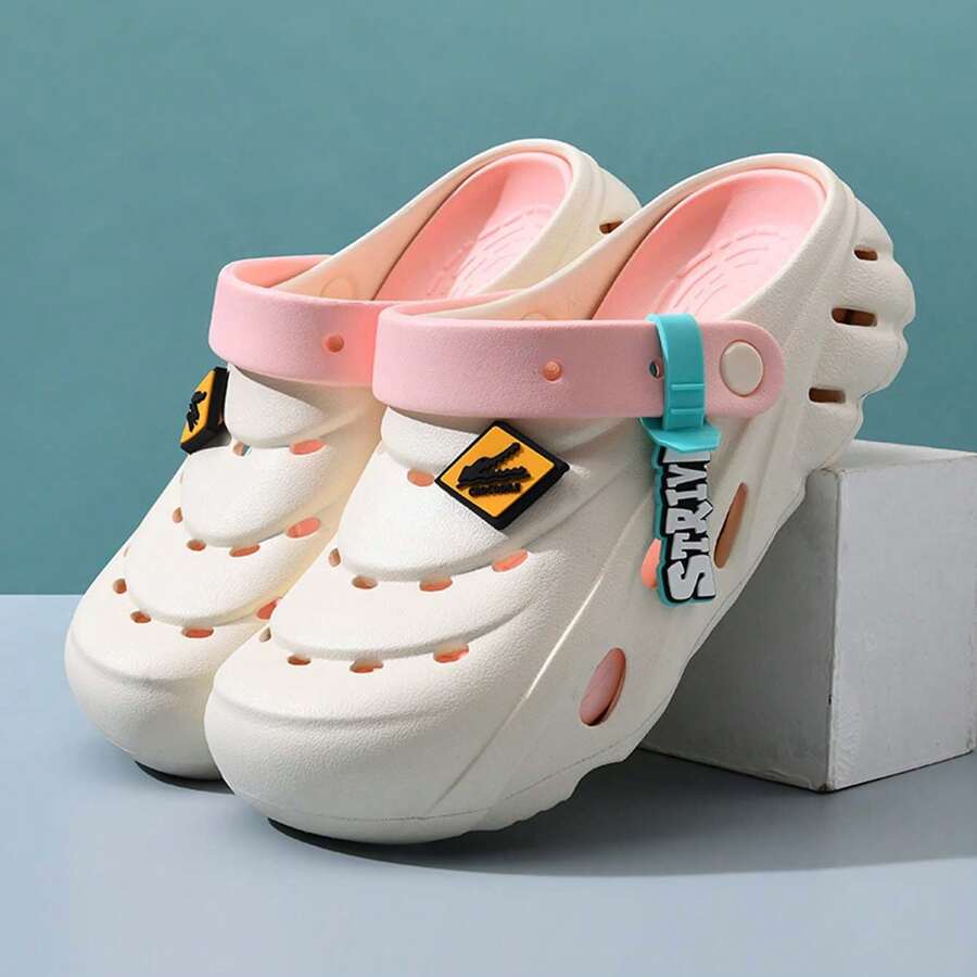 New Women Closed Toe Platform Indoor Slippers, EVA Material With Floral ...