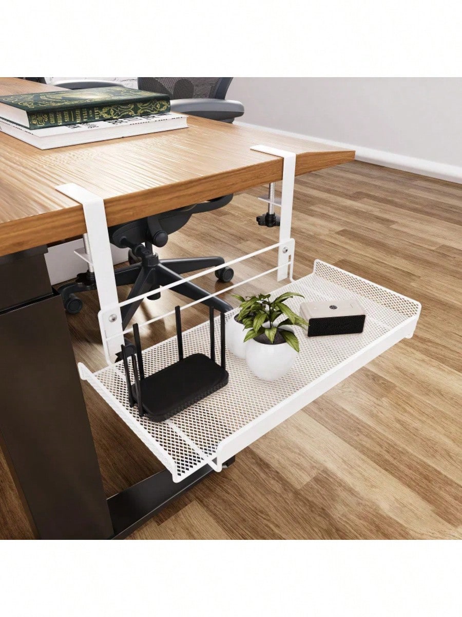 Under Desk Cable Management Tray No Drill Steel Desk Cable Organizers ...