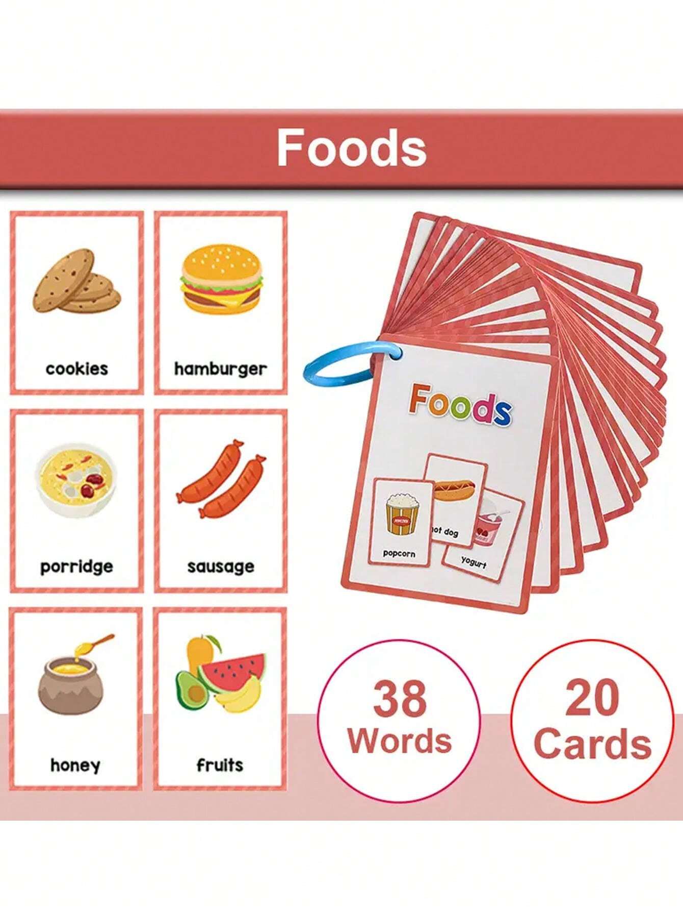 Food Themed Educational Flashcards - Entertaining Learning Toys For ...