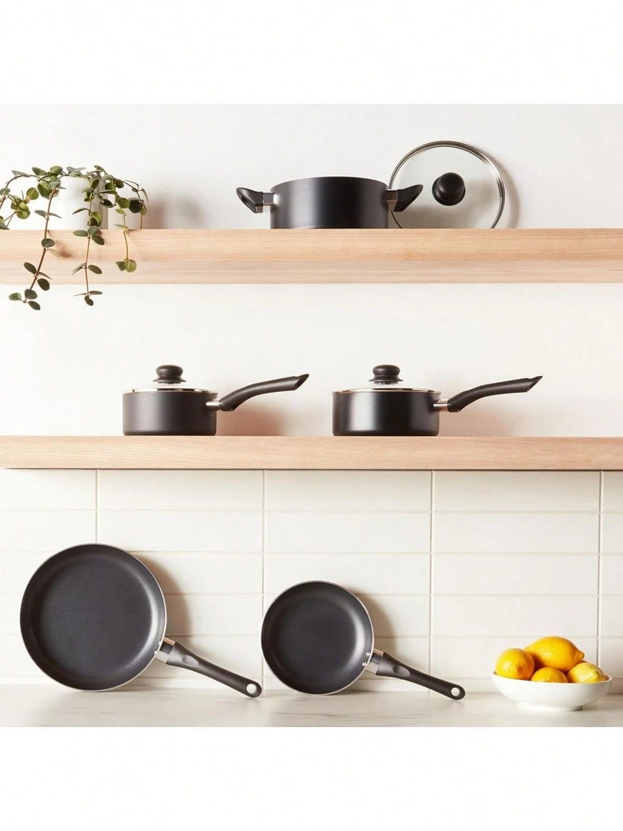 Basics Non Stick 8-Piece Kitchen Cookware Set, Includes Pots And Pans ...