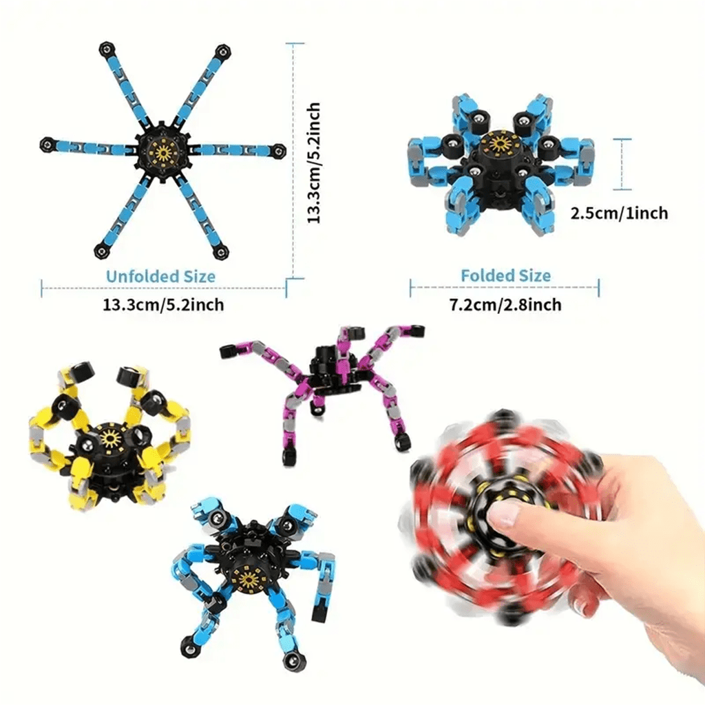 Farbenfrohes leuchtendes verwandelbares Finger-Spinner Spielzeug ...