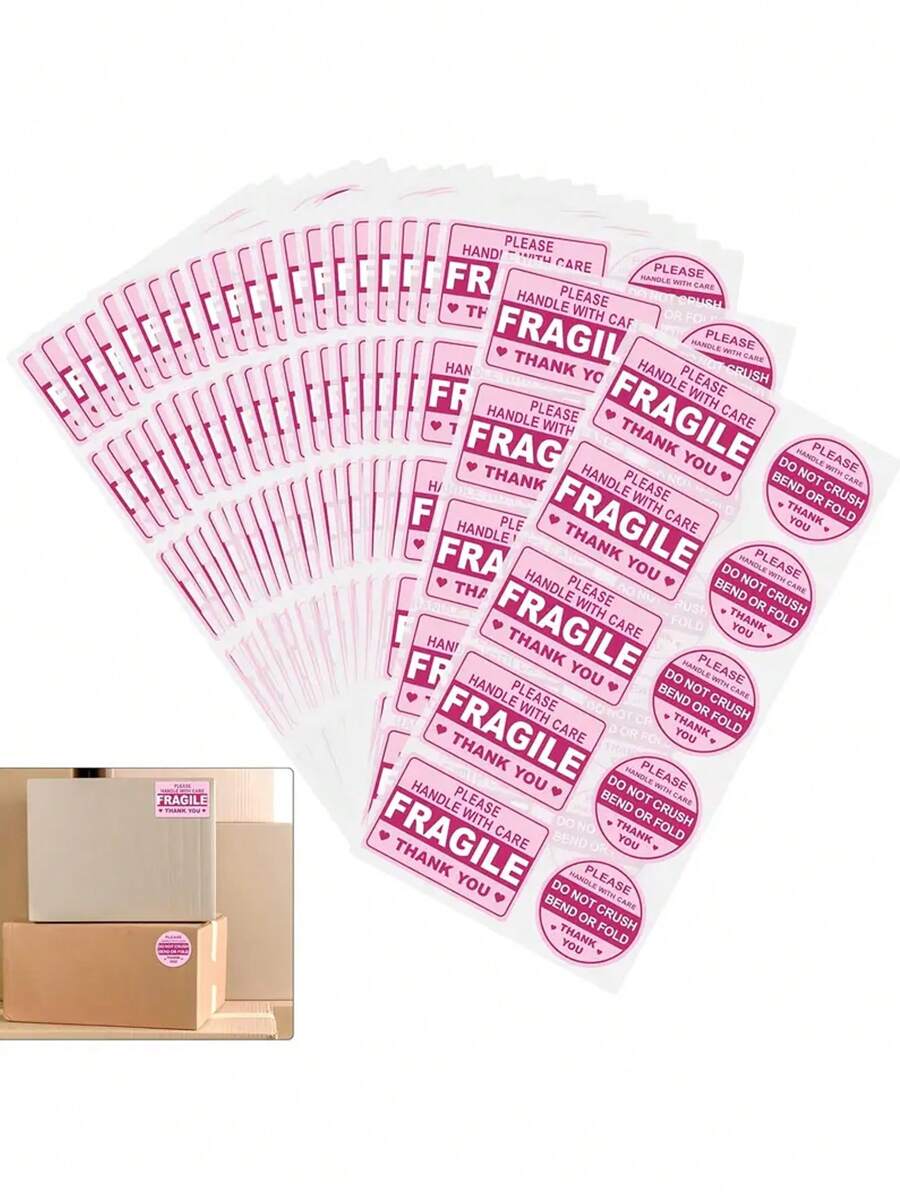 300pcs Fragile Stickers - Handle With Care, Do Not Crush, Fold Or Drop ...