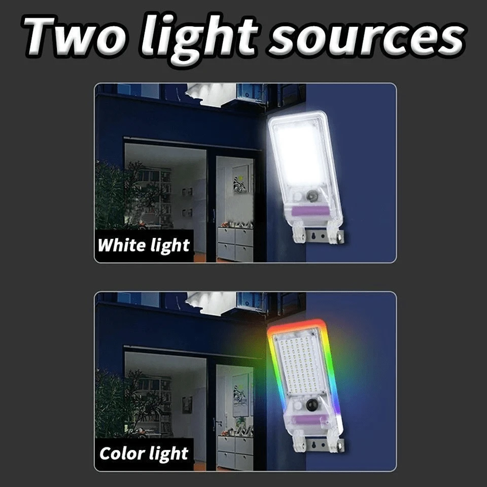 Solar Charging Lamp LED Light With Motion Sensor And RGB Remote Control ...