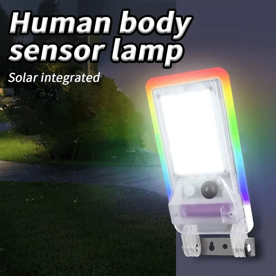 Solar Charging Lamp LED Light With Motion Sensor And RGB Remote Control ...
