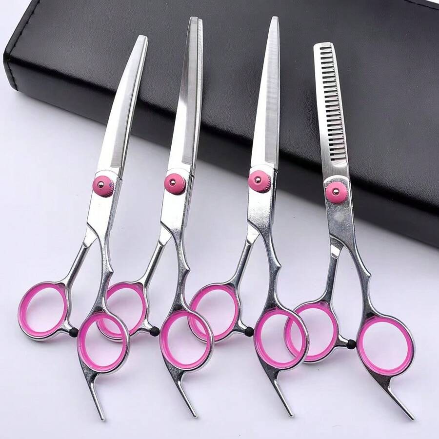 6 Pieces Hair Cutting Set, Professional Haircut Kit Include Scissors, Thinning Shears, Comb ...