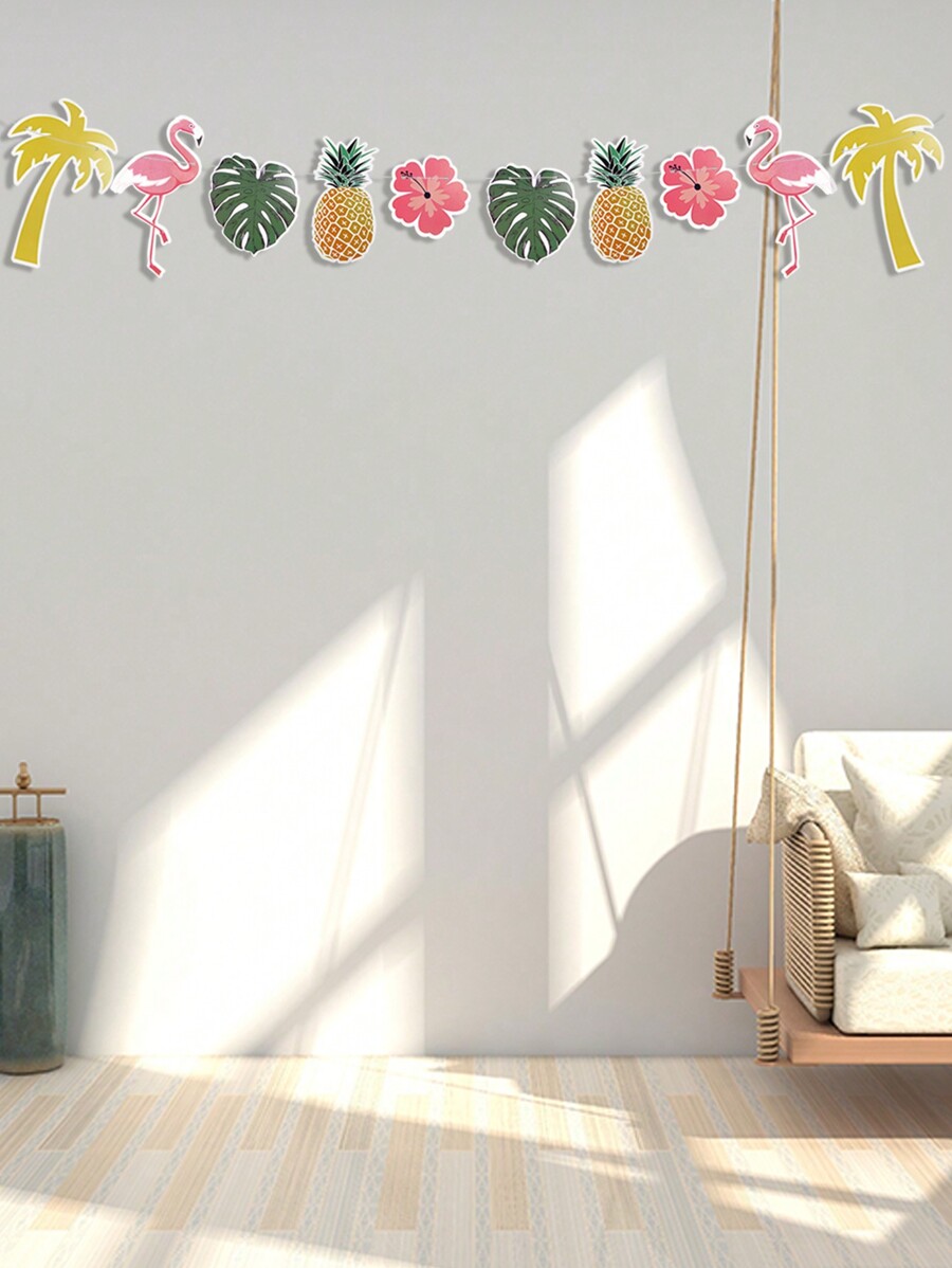 1pc/2pcs - Hawaiian Pineapple Flamingo Flag, Tropical Rainforest Theme ...